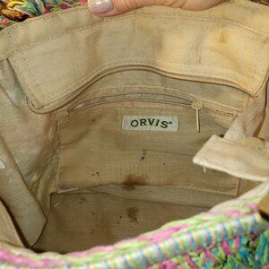 Orvis | Bags | Orvis Multicolored Woven Straw Tote Bag Shoulder Bag ...